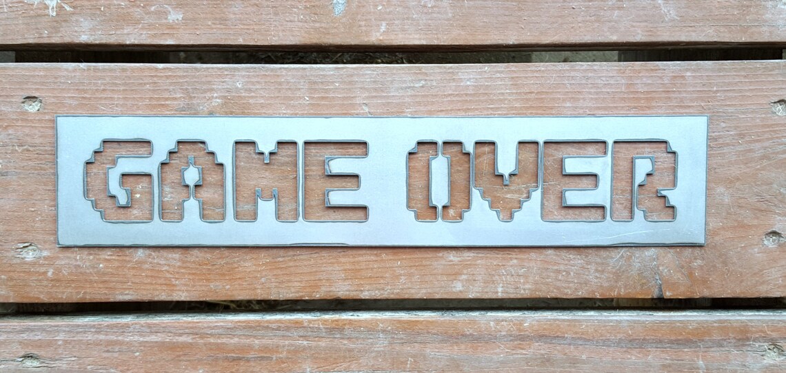 Game Over Video Game Metal Sign - Etsy