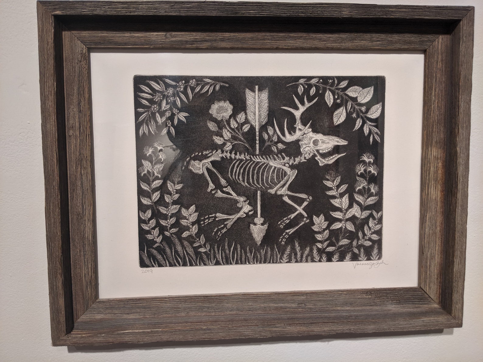 Deer Skeleton Print - Copper Etching and Aquatint - Etsy