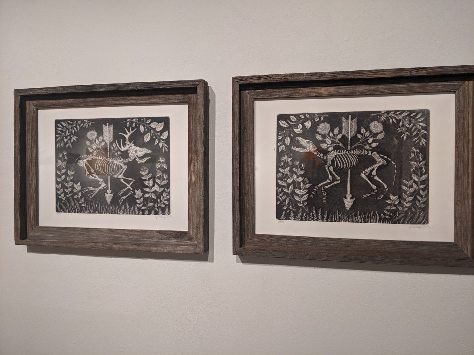 Deer Skeleton Print - Copper Etching and Aquatint - Etsy