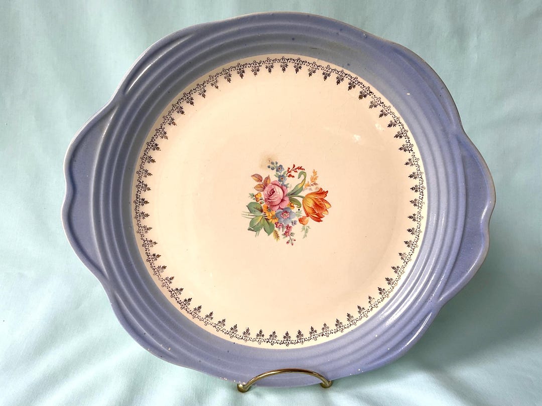 Blue Sandwich Plate, Periwinkle Cake Plate Universal Potteries Tray - Etsy