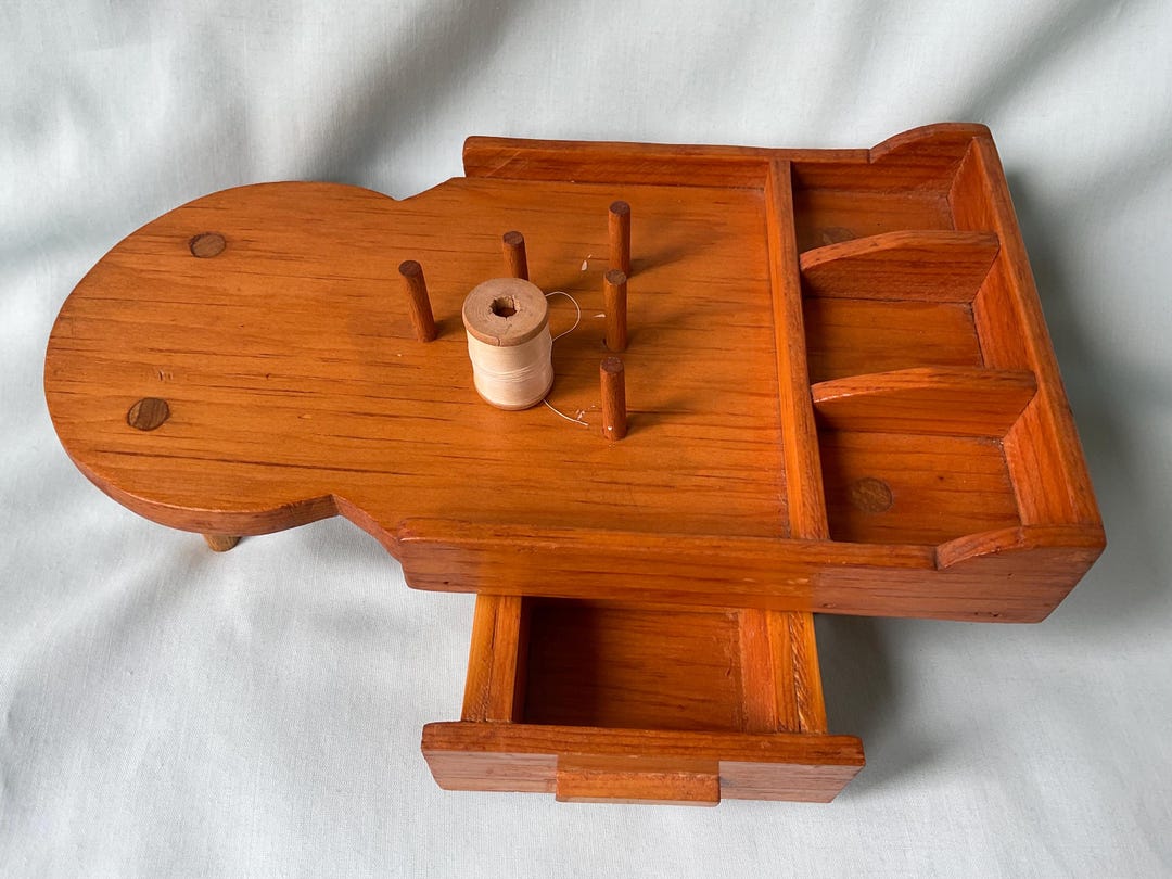 Cobblers Bench Thread Caddy Wooden Piano Thread Organizer Wooden Sewing ...