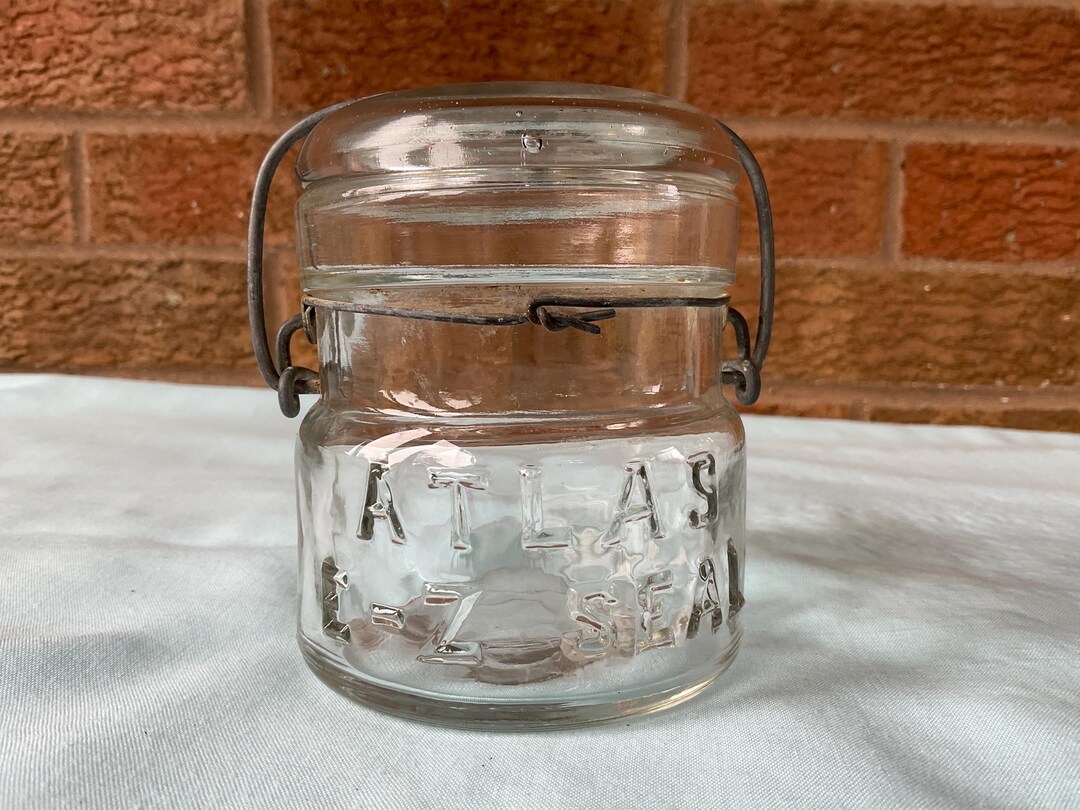 Atlas E Z Seal Clear 1/2 Pint Canning Jar Latch Lid Clear Atlas Jar - Etsy
