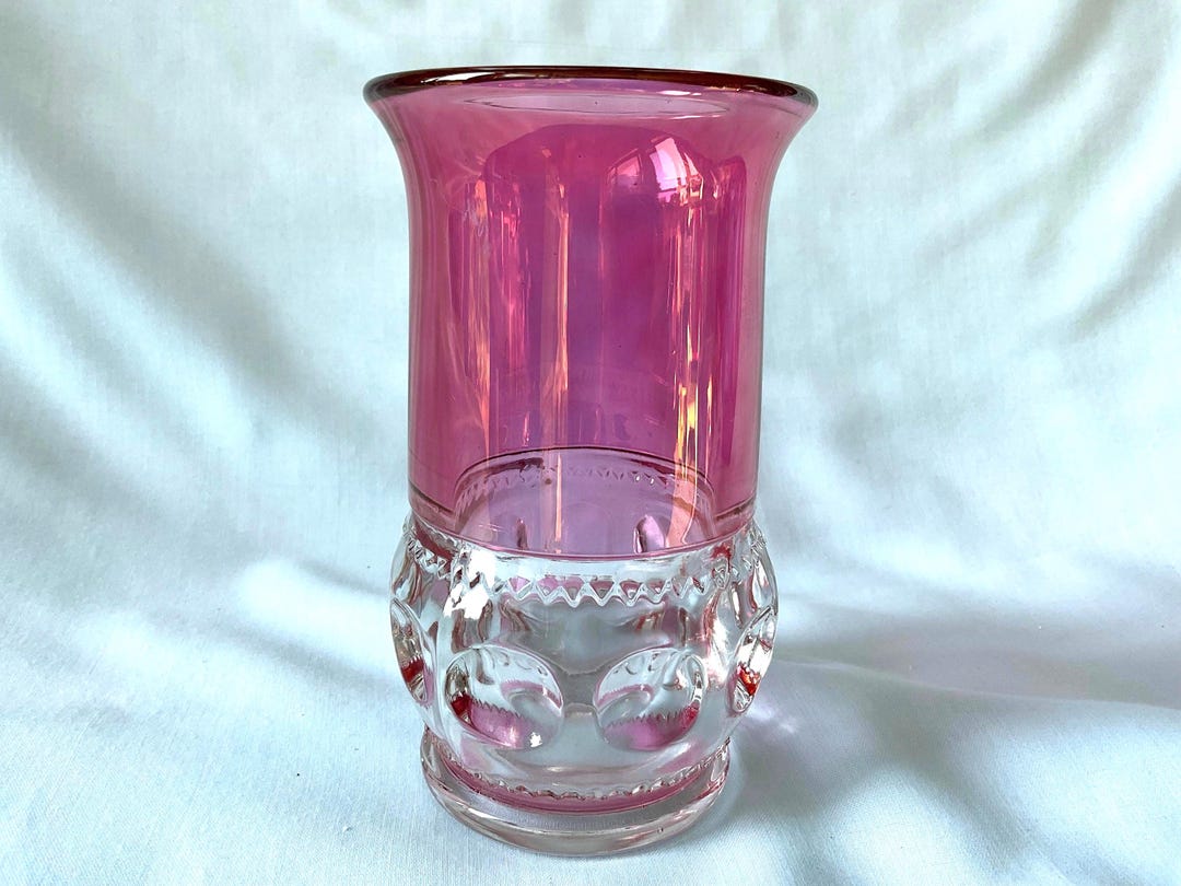 Tiffin Franciscan Ruby Kings Crown Tumbler Thumb Print Cranberry Flash ...