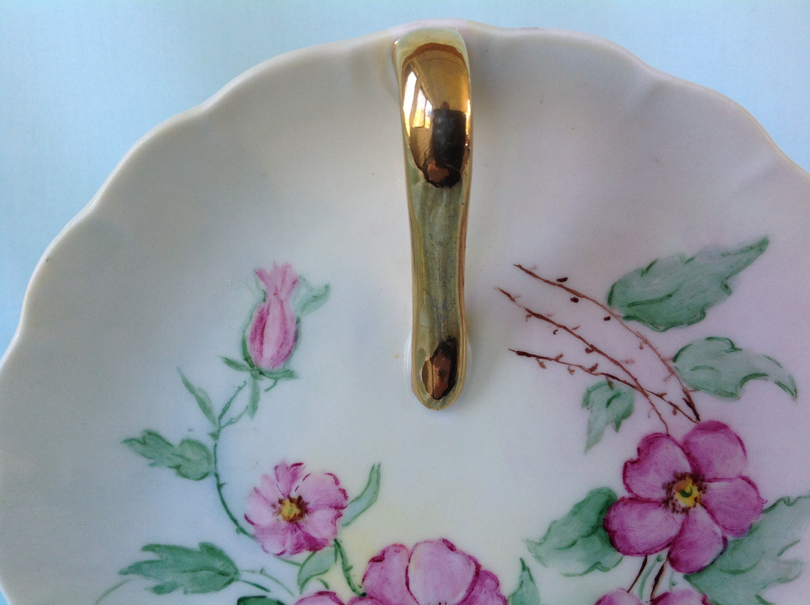 Rose Flowers Hand Painted Lemon Plate Japan Handled Floral Plate - Etsy