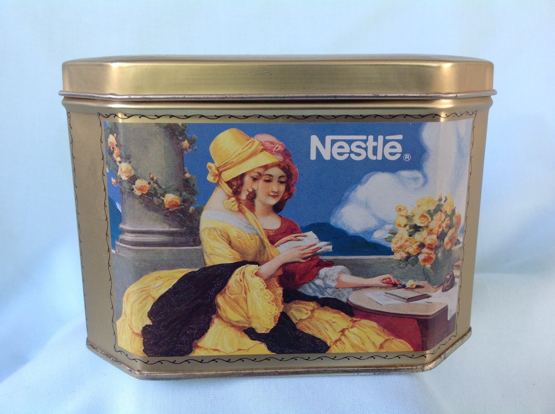 Nestle's Chocolate Hinged Lid Tin Nestle's Chocolate Canister Vintage ...
