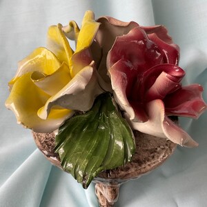 Capodimonte Roses in Urn Figurine Made in Italy Capodimonte Porcelain ...