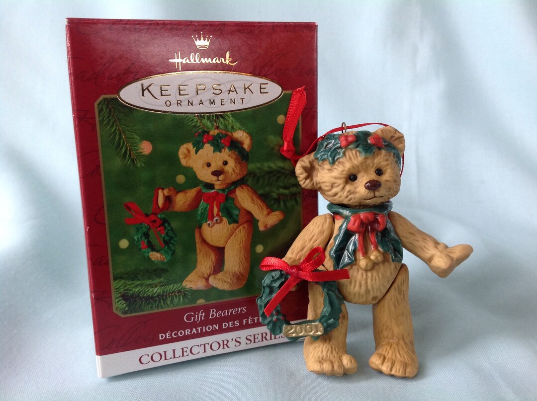 Teddy Bear Ornament Hallmark Gift Bearers Ornament Jointed Bear ...