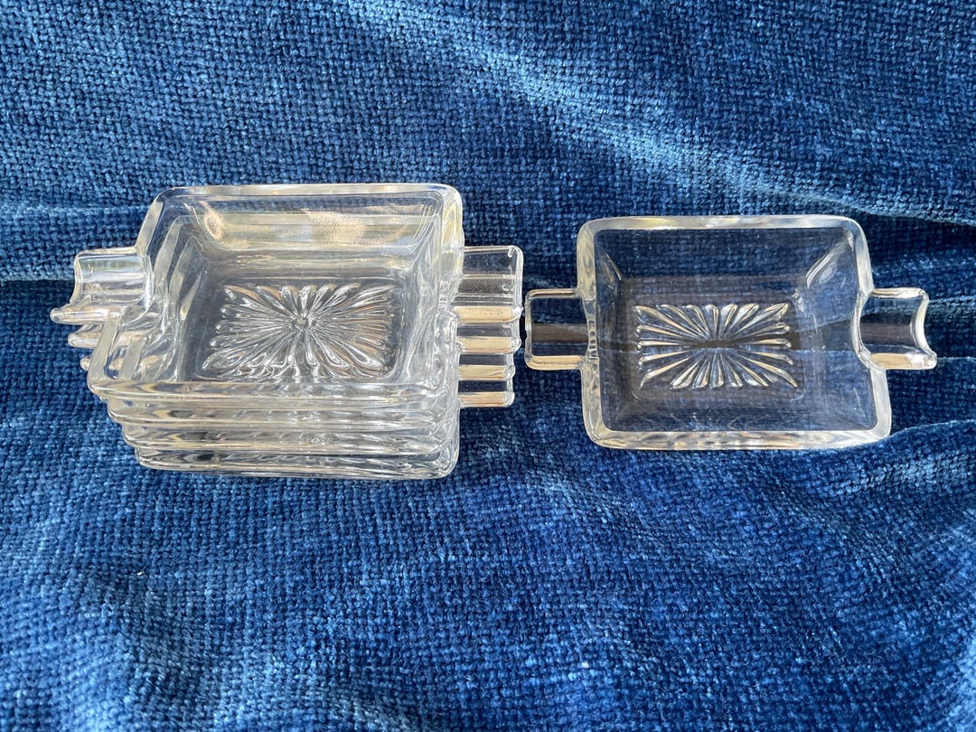 Glass Ashtrays Clear Glass Ashtray Set of 5 - Etsy