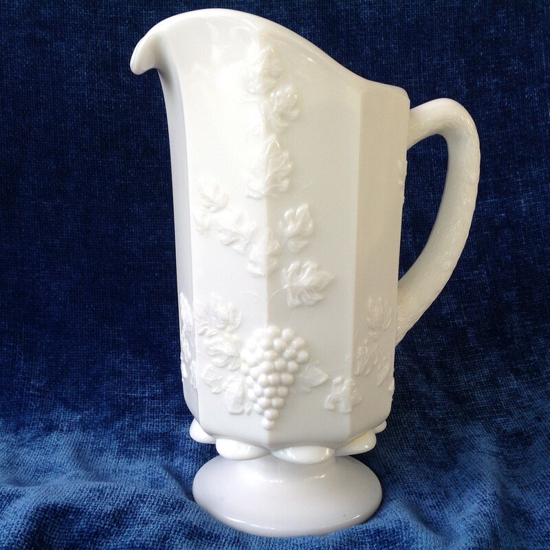 Milk Glass Pitcher - Etsy