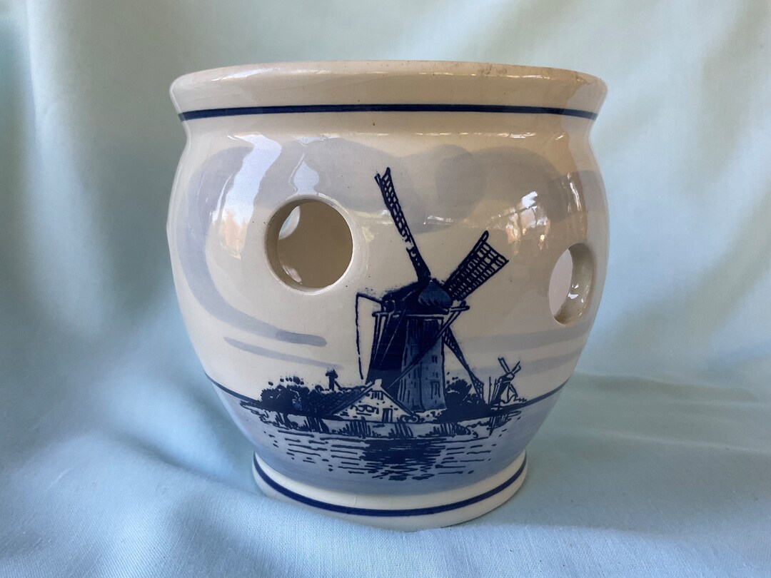 Delft Bulb Planter Blue Delft Crocus Planter Handpainted 5 - Etsy