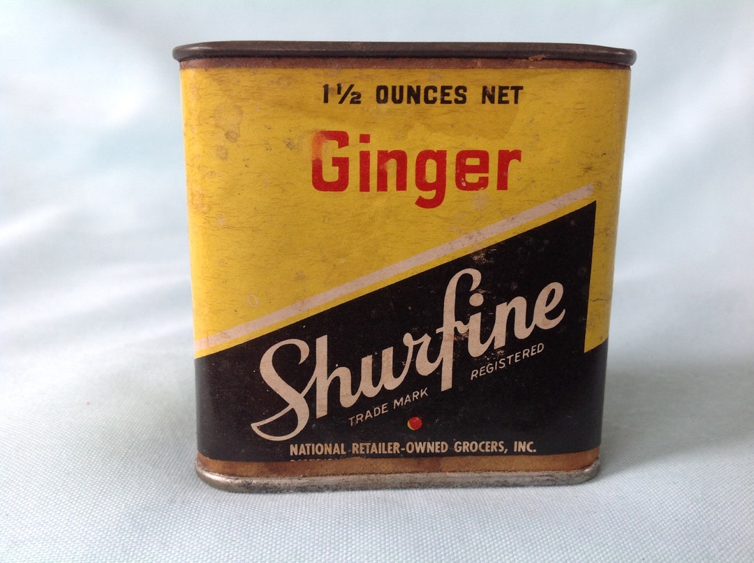 Shurfine Ginger Spice Container Tin National Retailer-owned Grocers - Etsy