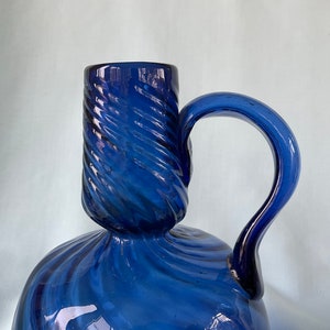 Cobalt Blue Jug Royal Blue Swirl Pitcher Hand Blown Blue Jug - Etsy