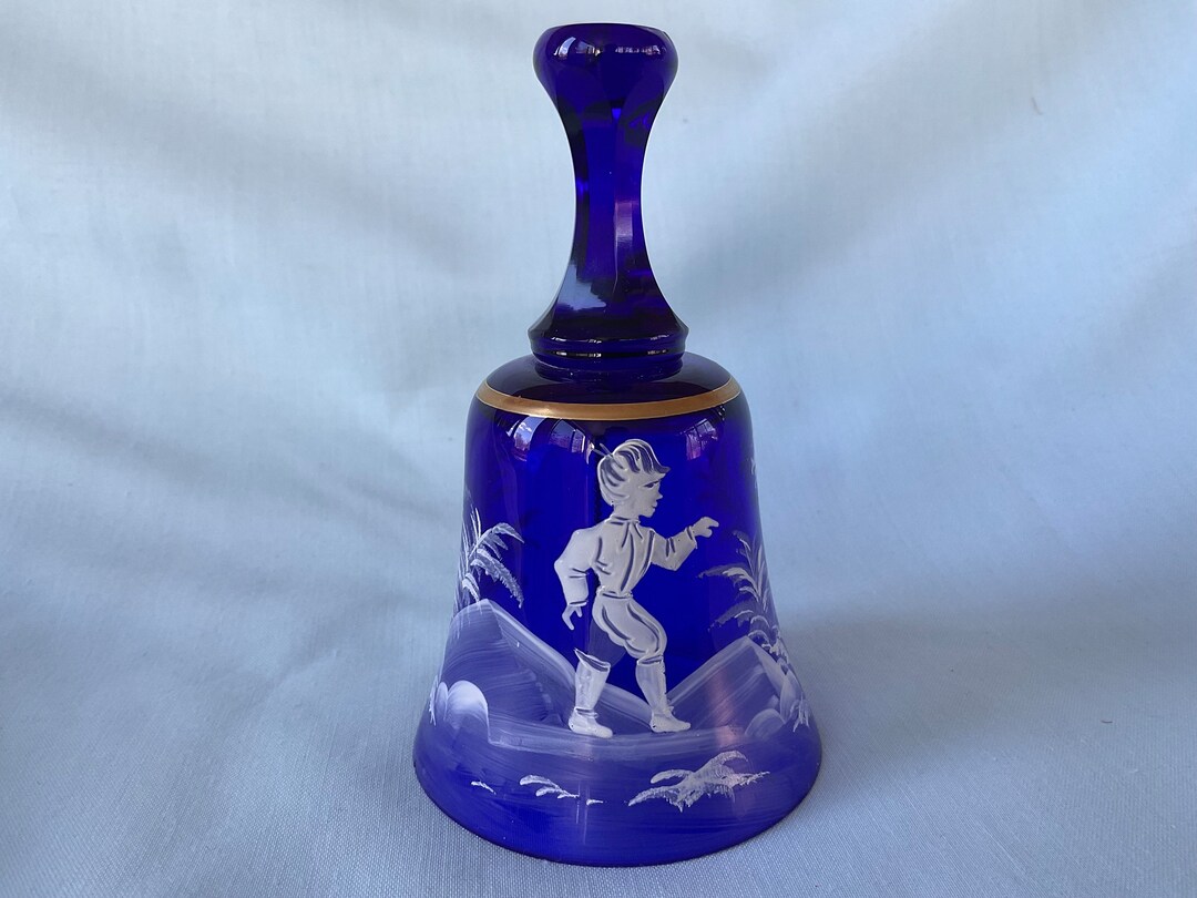Cobalt Bell Mary Gregory Bell Blue Glass Bell - Etsy