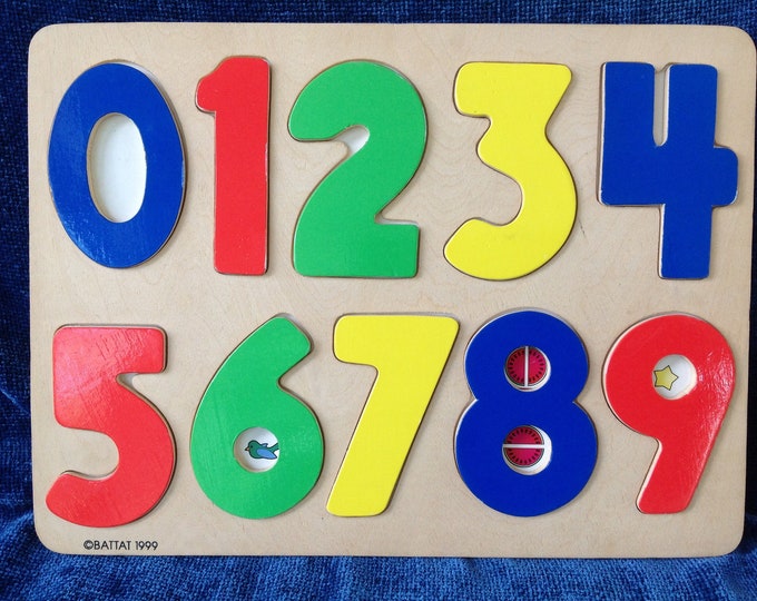 Number Puzzle 1999 Battat Wooden Puzzle With Numbers 0 to 9 - Etsy