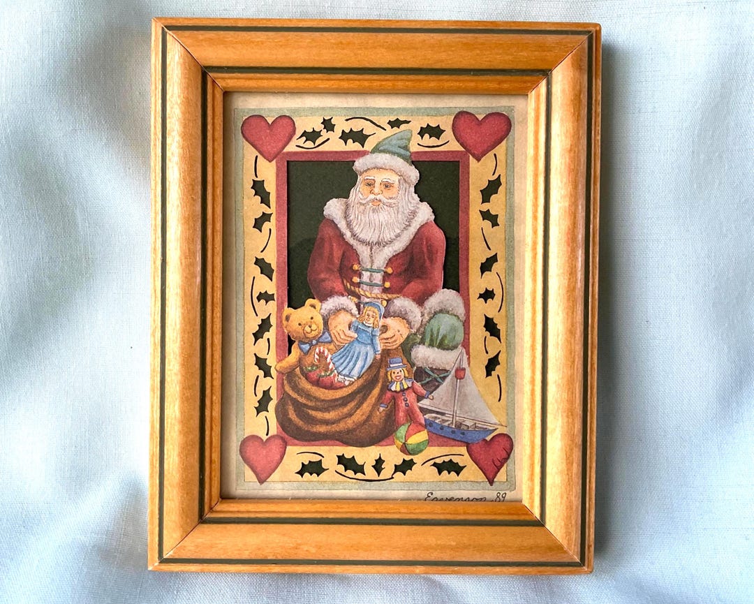 Santa Scherenschnitte Scissor Cut Picture 5" X 4" - Etsy