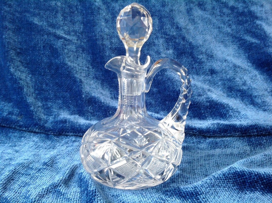 Cut Glass Cruet American Brilliant Cut Crystal Cruet Pressed Glass ...