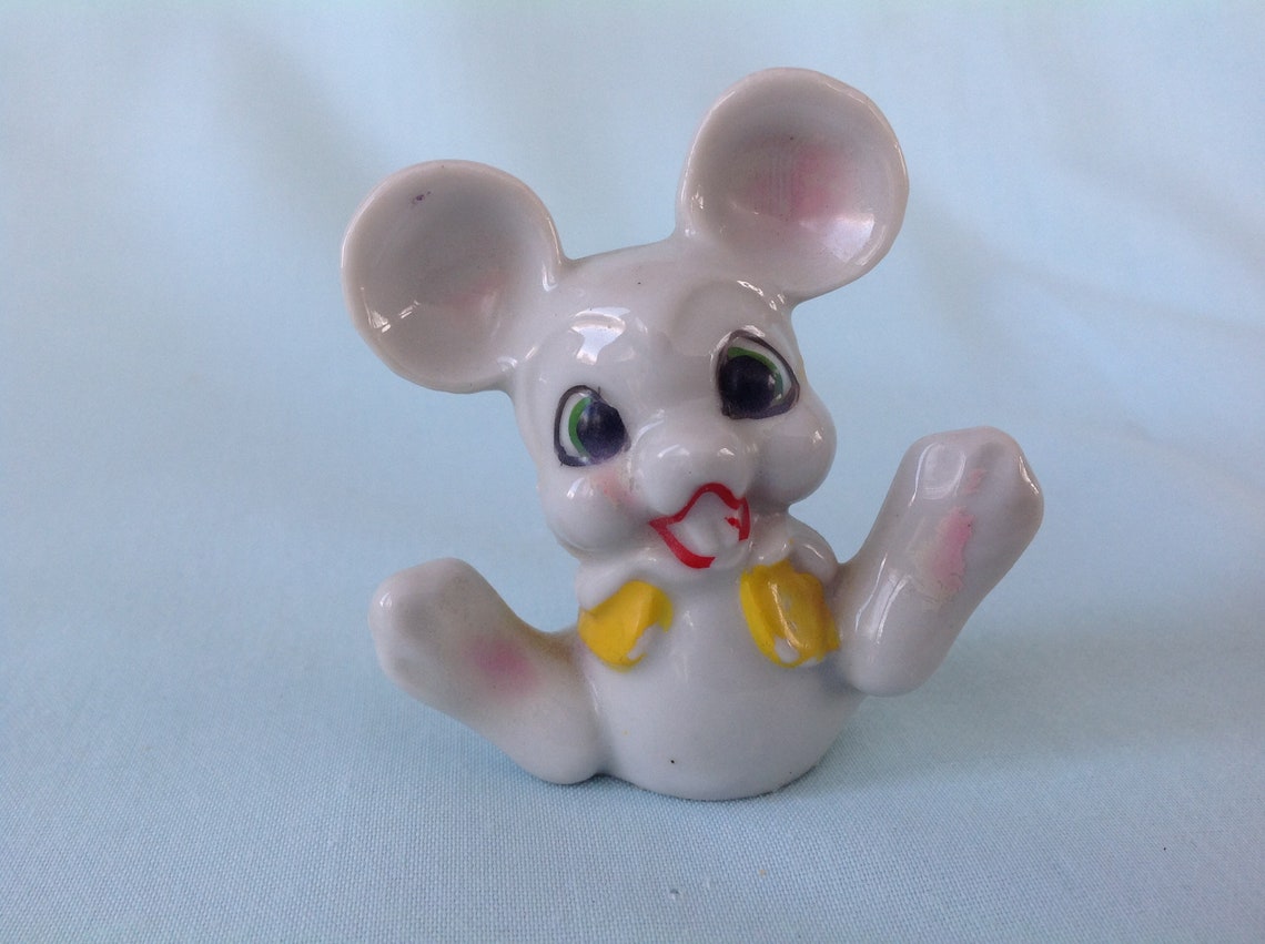 Porcelain Mouse Big Ear Mouse Whimsical Mouse | Etsy