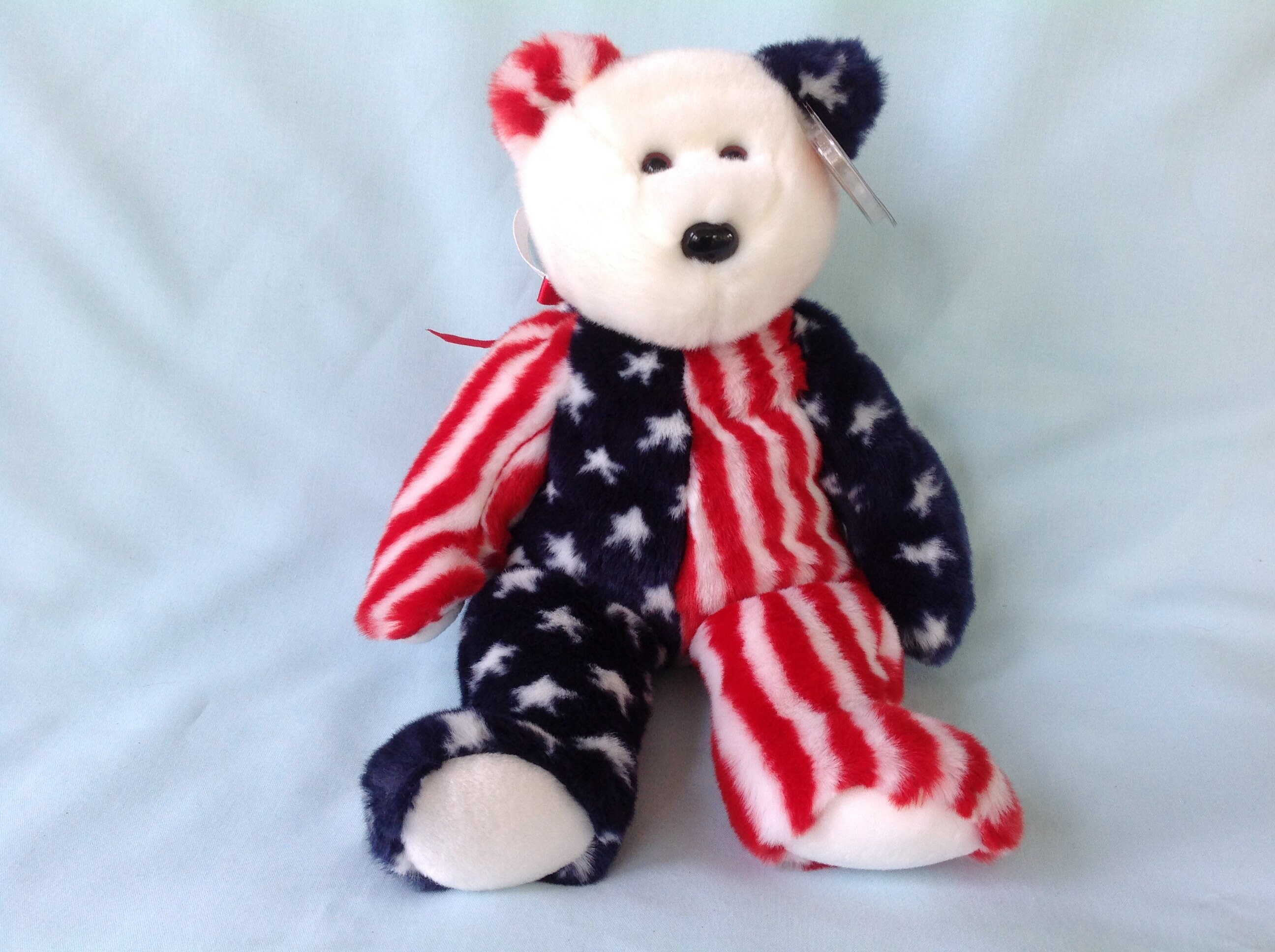 Vintage TY Beanie Babies Beanie Buddies “Spangle” the American Bear ...