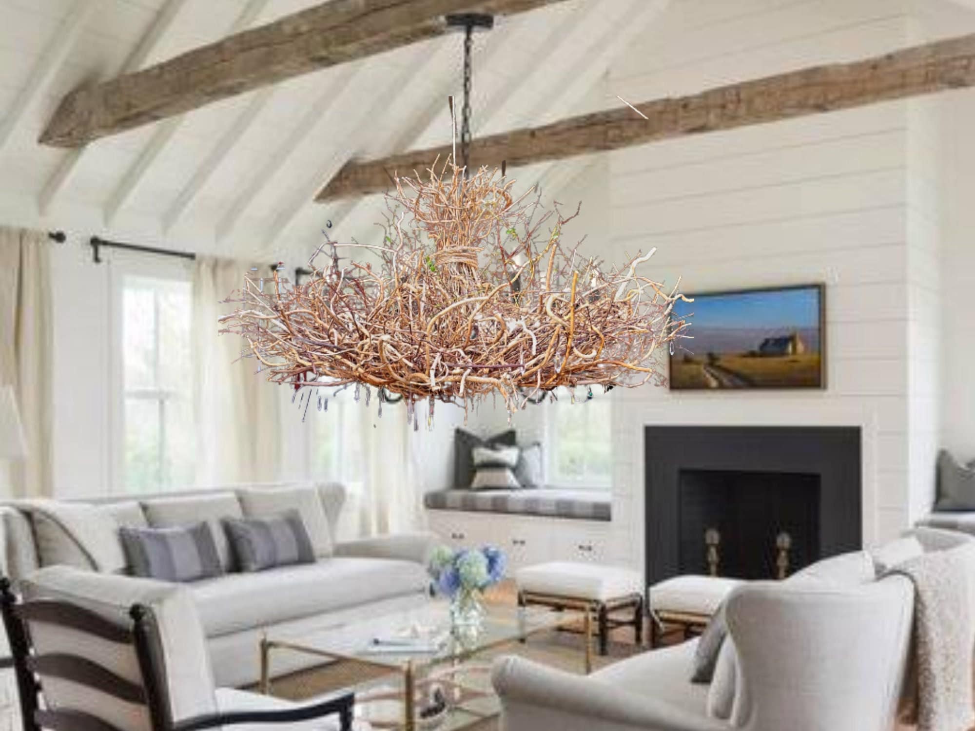 Rustic Twig Chandelier | Large Ocoee 9 Light| Branch Chandelier ...