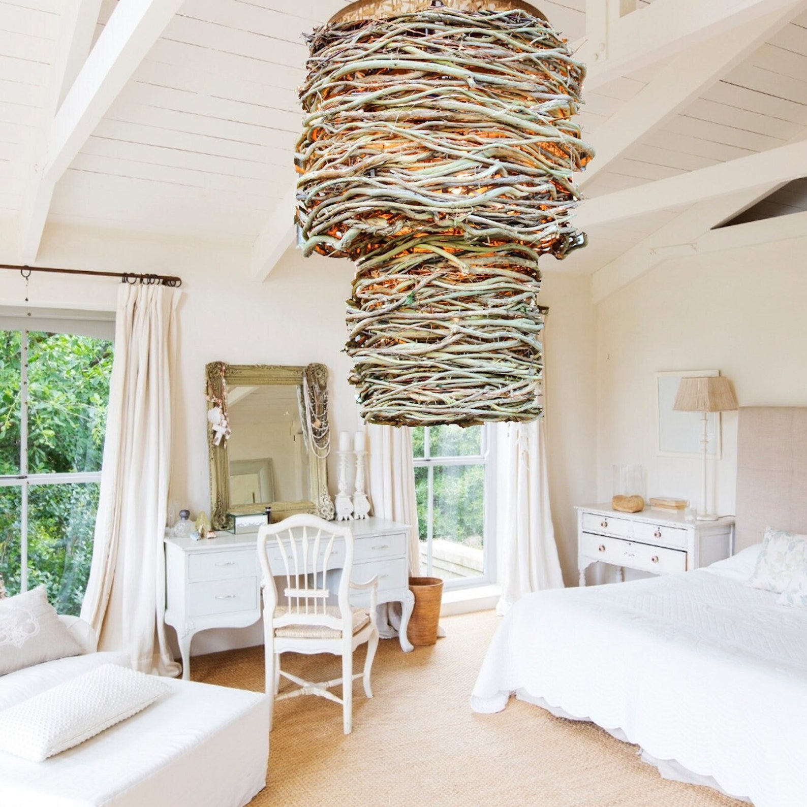 Rustic Tiered Twig Branch Chandelier | Large Briar Two Tier | 20 Light ...