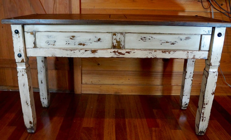 Rustic Distressed Farmhouse Sofa Table, Media Table, Rustic Console ...
