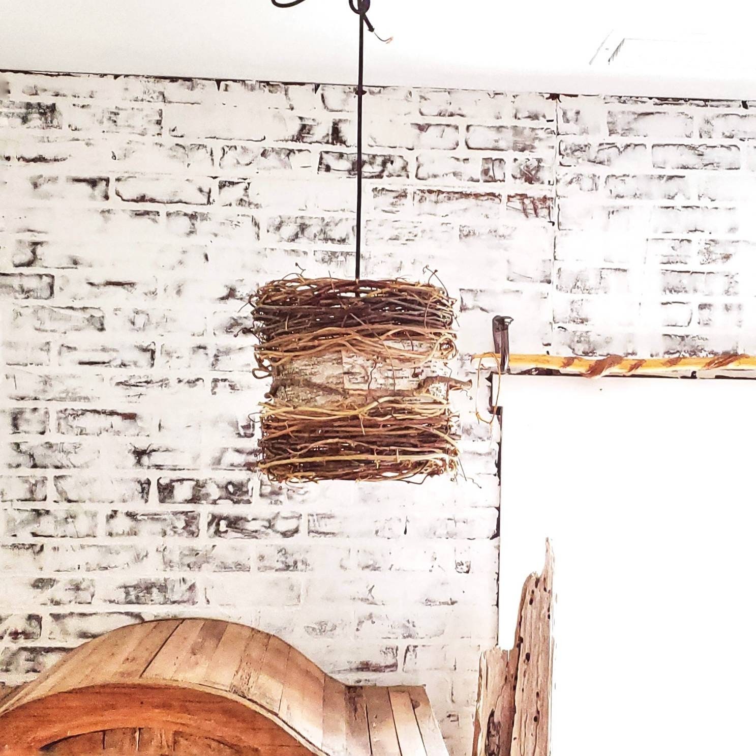 Rustic Birch Bark Pendant Light | Twig Lighting | Cabin Lighting ...