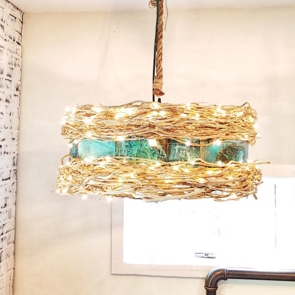 Twig Pendant Light Copper Pendant Light Woven Light - Etsy