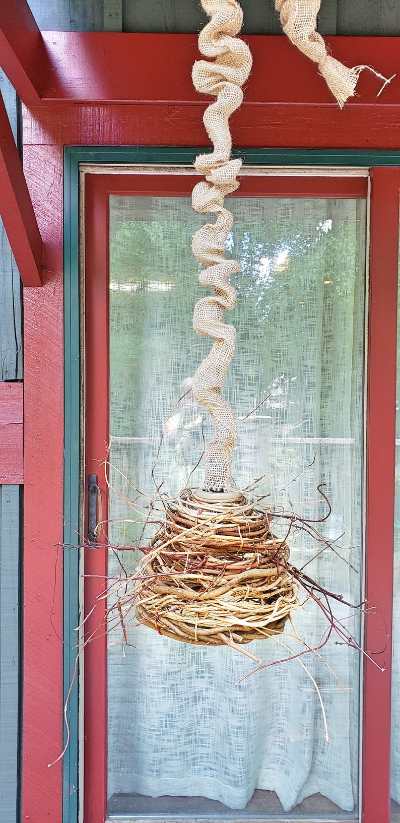 Light Fixture Pendant Light Twig Pendant Twig Light Rustic | Etsy