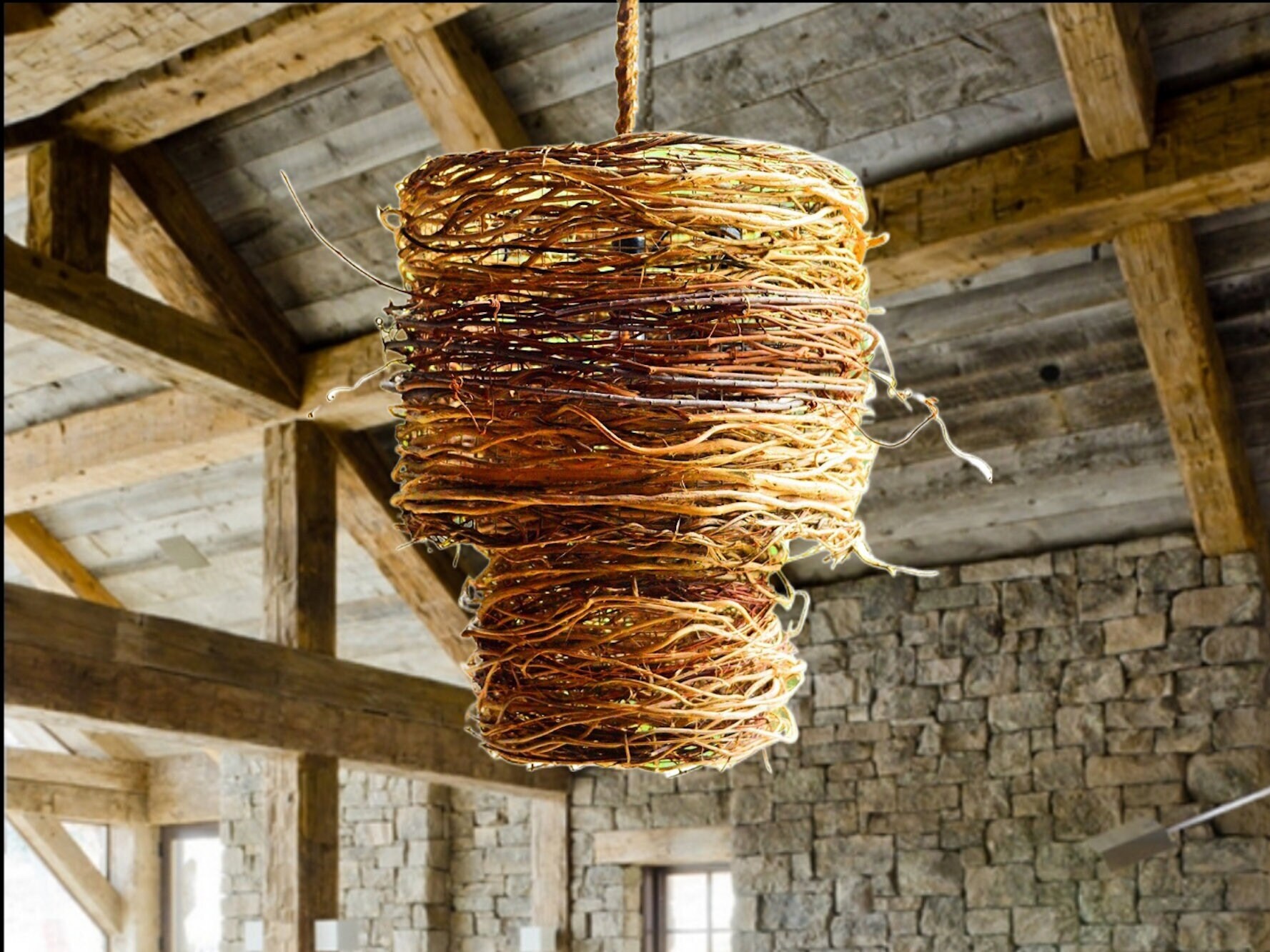 Rustic Tiered Twig Branch Chandelier | Large Briar Two Tier | 20 Light ...