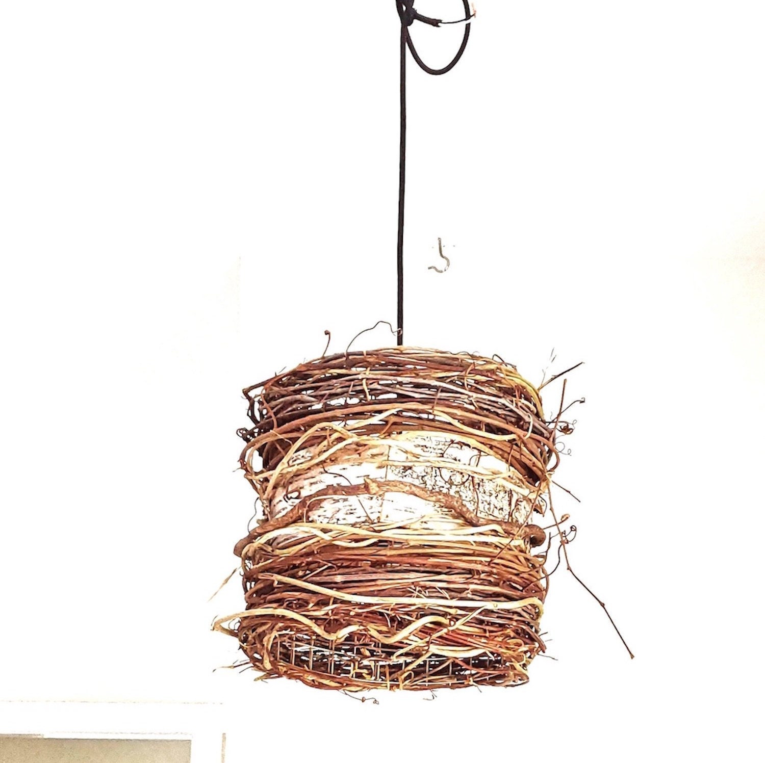 Rustic Birch Bark Pendant Light | Twig Lighting | Cabin Lighting ...