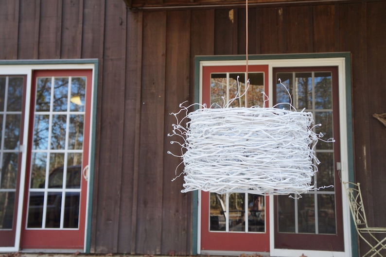 White Twig Pendant Lighting - Twig Lighting - Rustic Lighting - Etsy