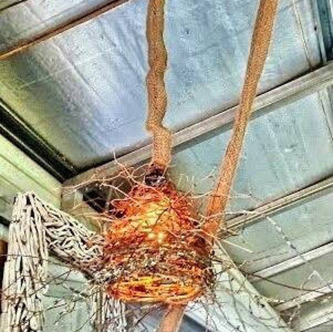 Light Fixture Pendant Light Twig Pendant Twig Light Rustic | Etsy