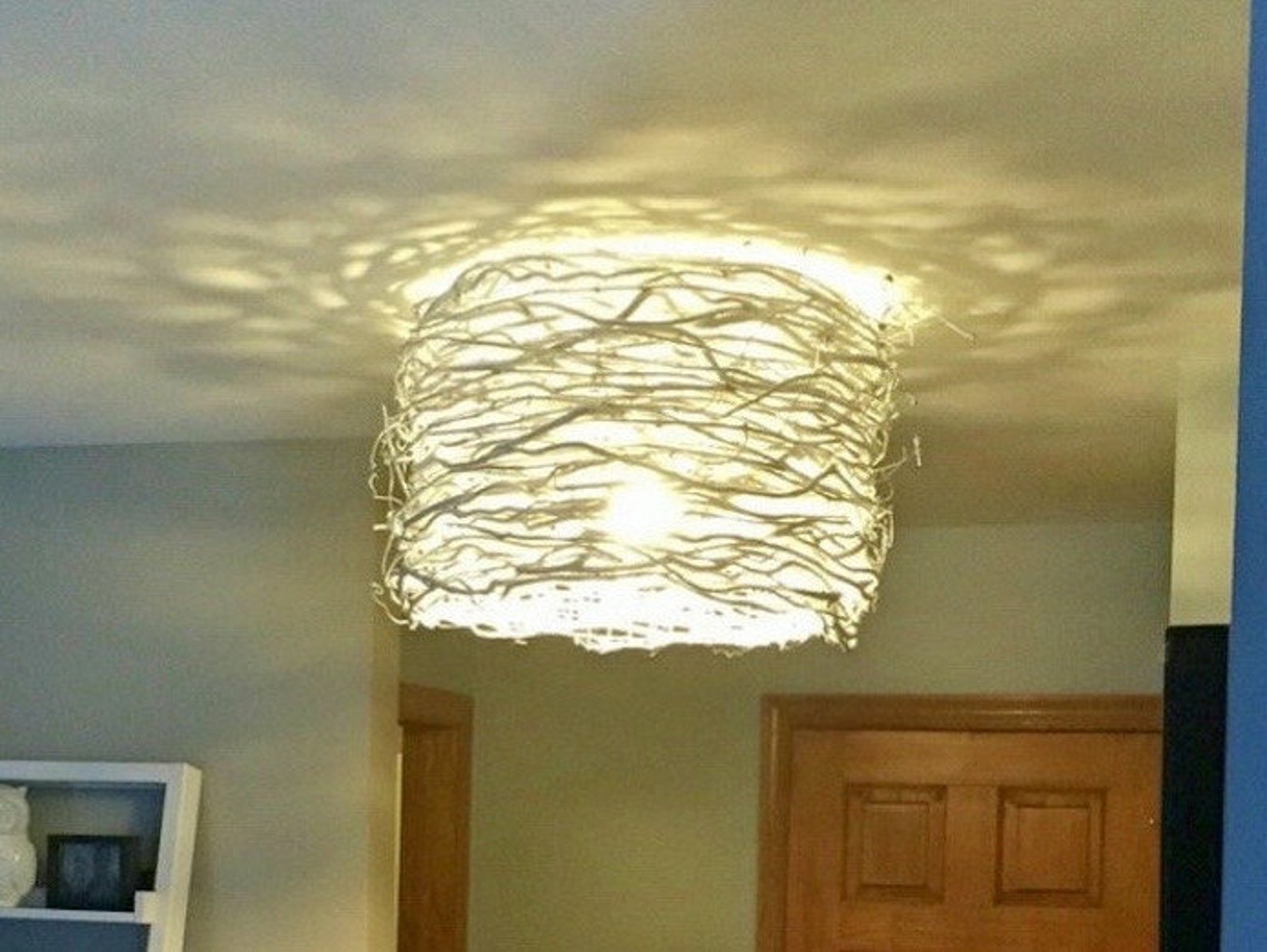 White Twig Pendant Lighting - Twig Lighting - Rustic Lighting - Etsy
