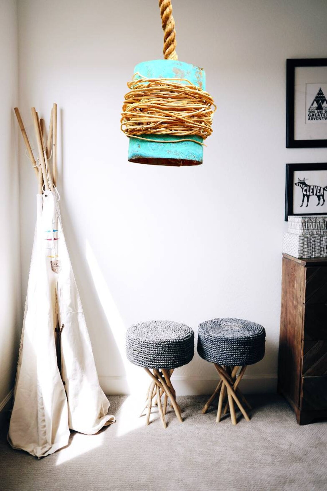 Copper Pendant Light Twig Pendant Light Patina Pendant - Etsy