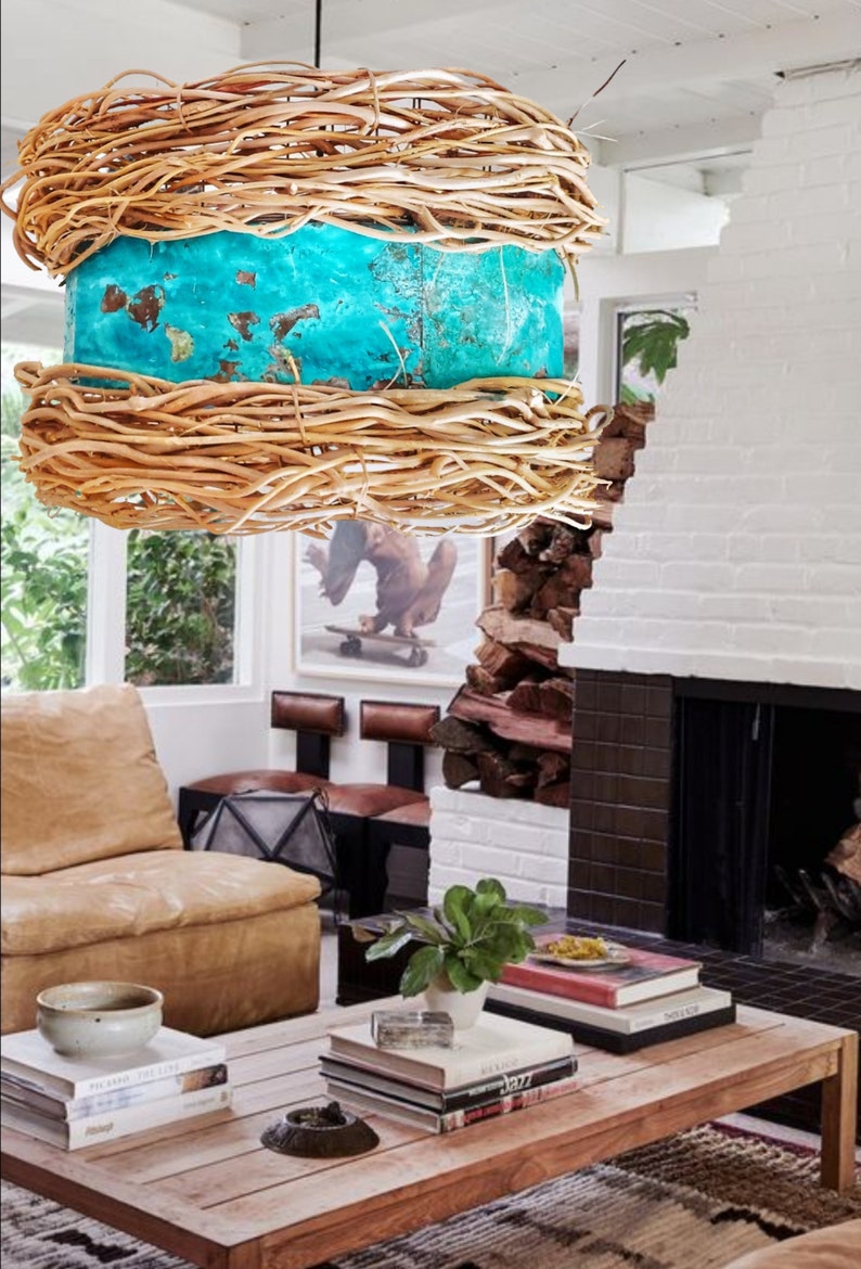 Twig Pendant Light | Copper Pendant Light | Woven Light | Coastal ...