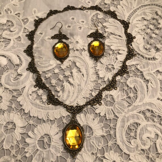 CHARLOTTE Filigree VICTORIAN Style Gold Yellow BRONZE Plated - Etsy