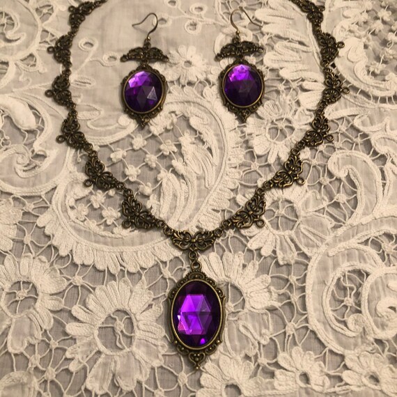 CHARLOTTE Filigree VICTORIAN Style Deep Purple Dark Gold - Etsy