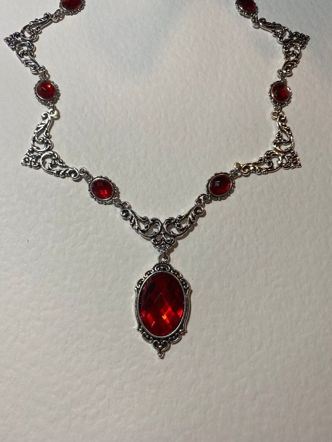 REGAL Filigree VICTORIAN Style Rich Red Acrylic Crystal Stones - Etsy ...
