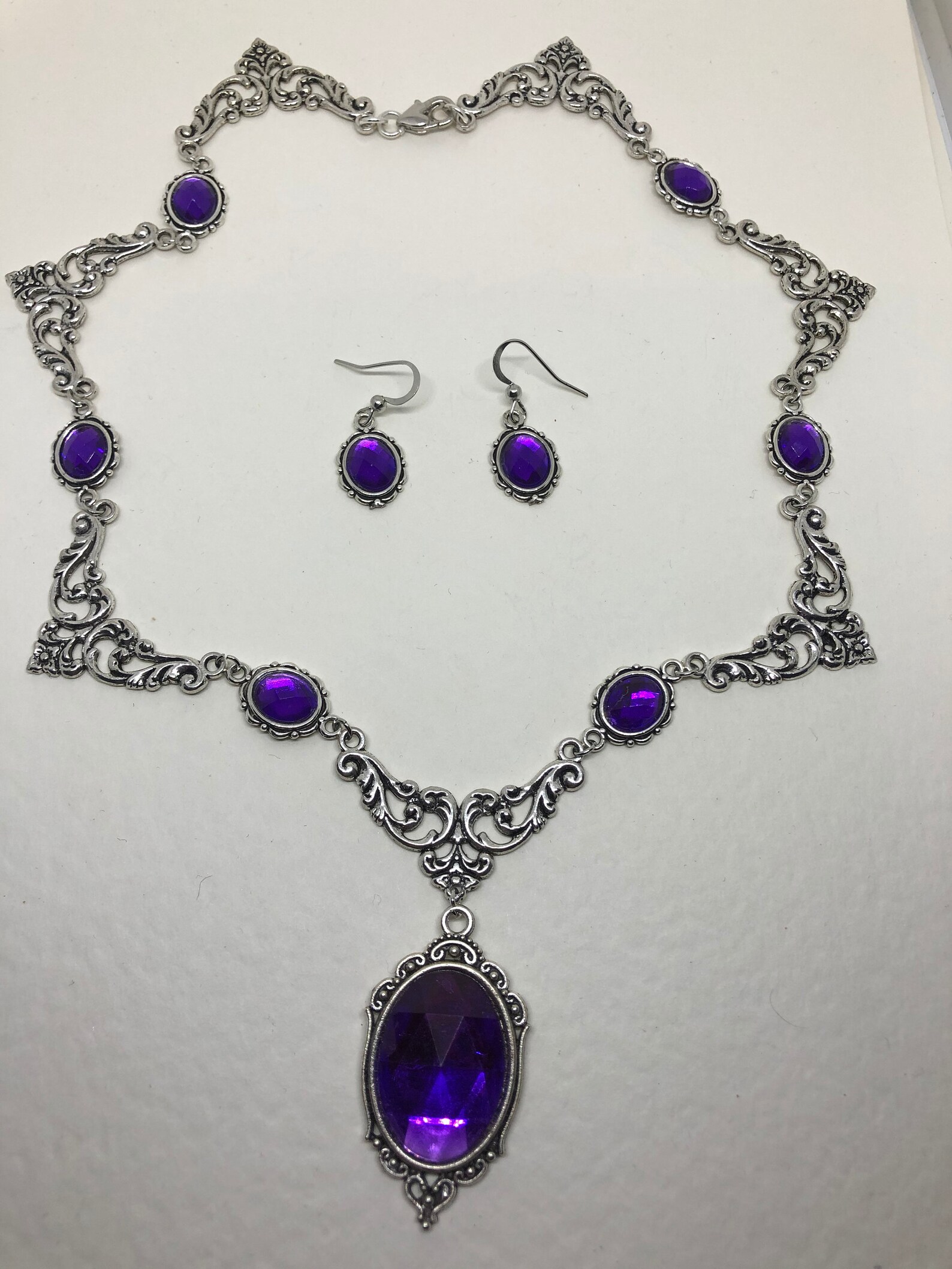 REGAL Filigree VICTORIAN Style Rich Purple Silver Plated | Etsy