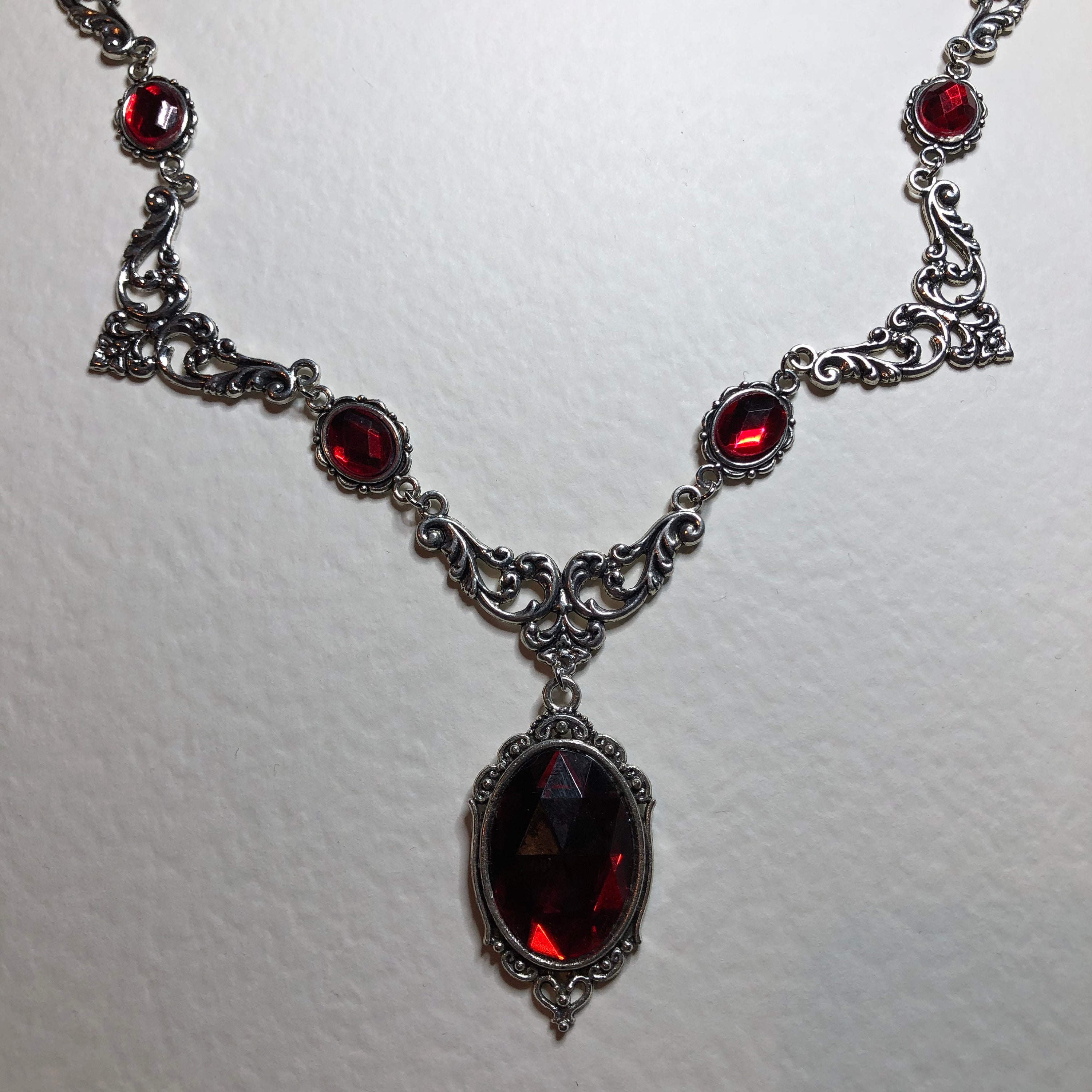 REGAL Filigree VICTORIAN Style Rich Red Acrylic Crystal Stones - Etsy ...