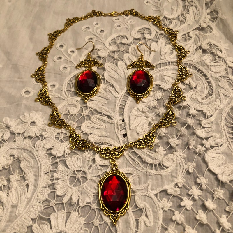 Red Jewelry Set - Etsy