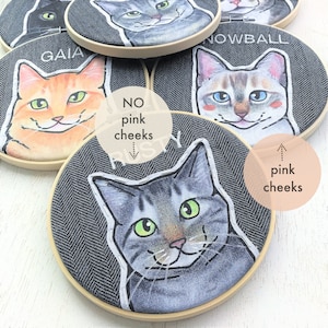THREE Custom Cat Portraits. Gift for Pet Lovers. Personalized ...