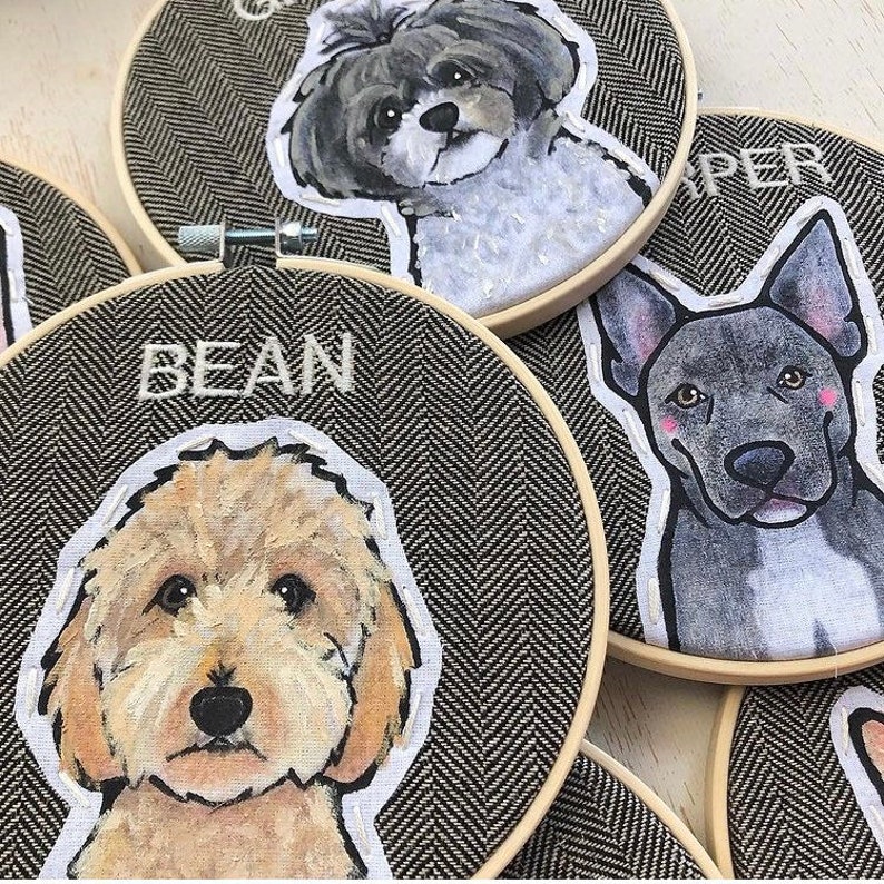 TWO Custom Dog Portraits. Custom Dog Portrait. Personalized | Etsy