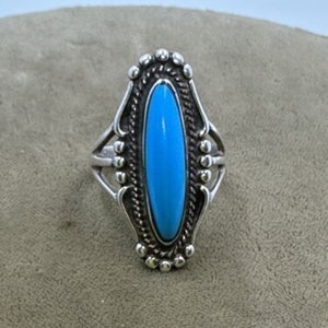 Vintage Ted OTT Native American Sterling Silver Turquoise Ring - Etsy