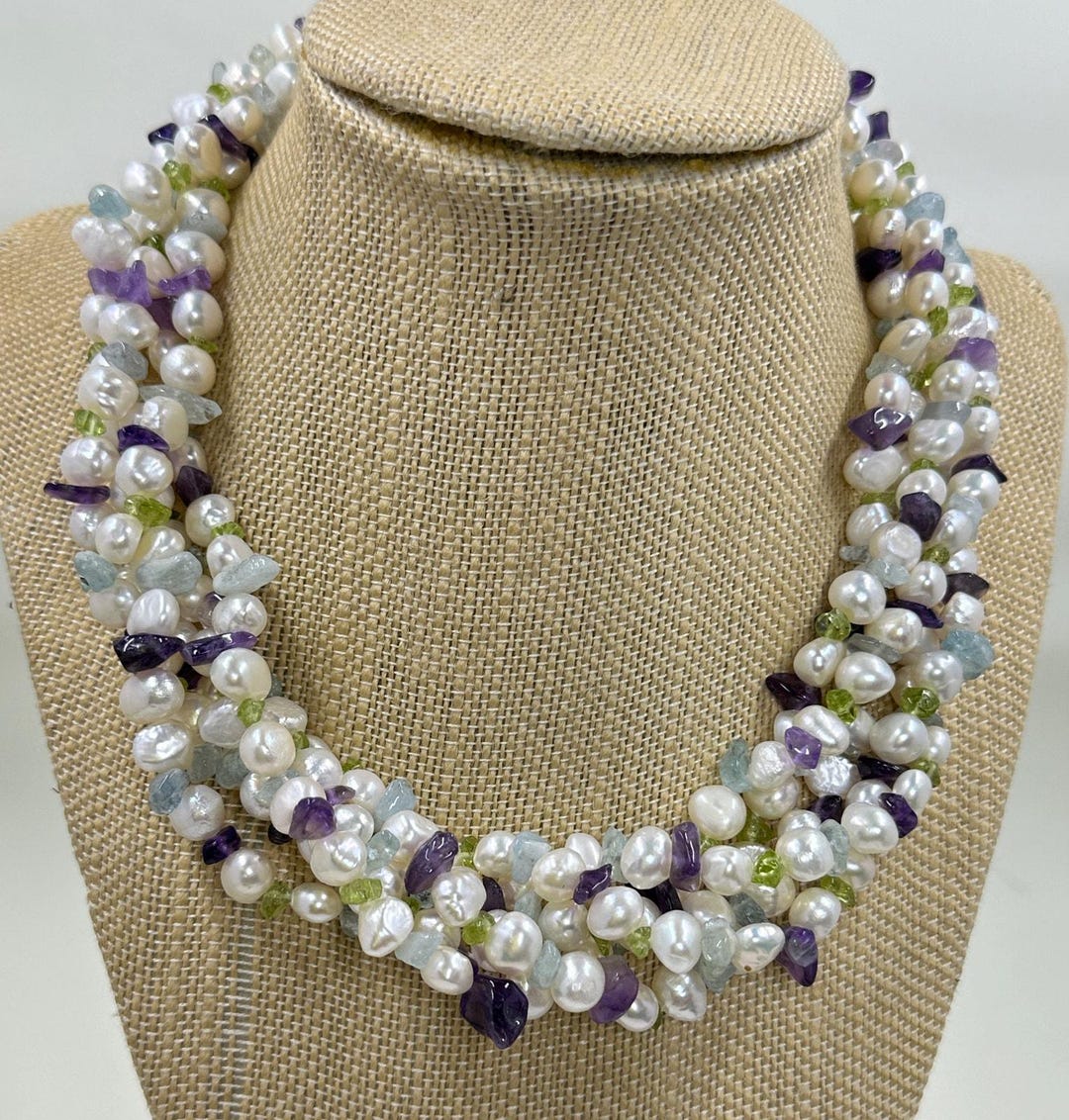 Ross-simons Multicolored Pearl & Gemstone Torsade Necklace With ...