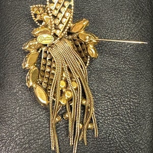 Large Dazzling Vintage VENDOME Topaz Drippy Dangle Brooch Pin - Etsy