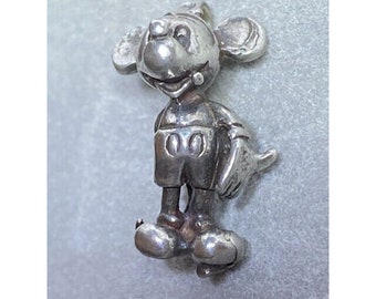 Sterling Silver Mickey Mouse Pendant - Etsy