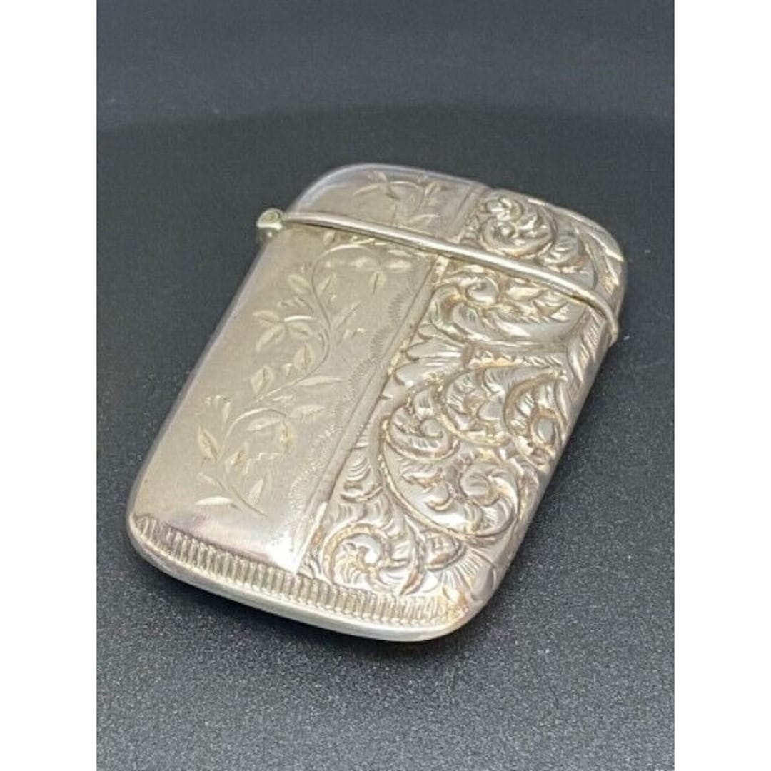 Victorian Match Safe Vesta Case Sterling Silver W/STRIKER Fancy ...