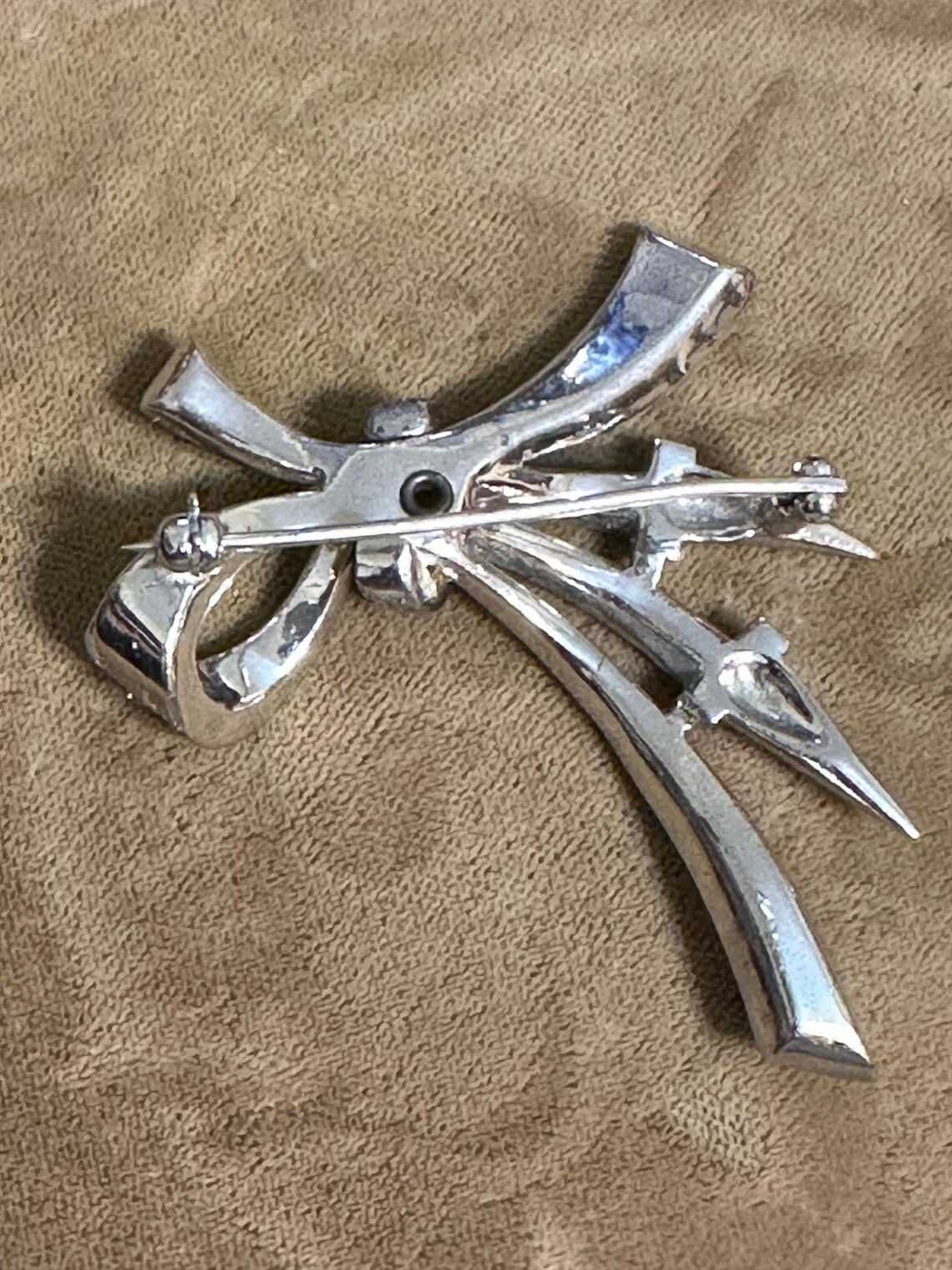 Fabulous 1940’s Retro Silvertone Brilliant Rhinestone Brooch Pin - Etsy