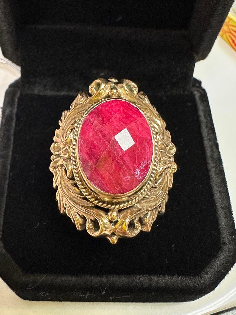 Nicky Butler Ruby Red Corundum Victorian Style Ring Size 6 - Etsy